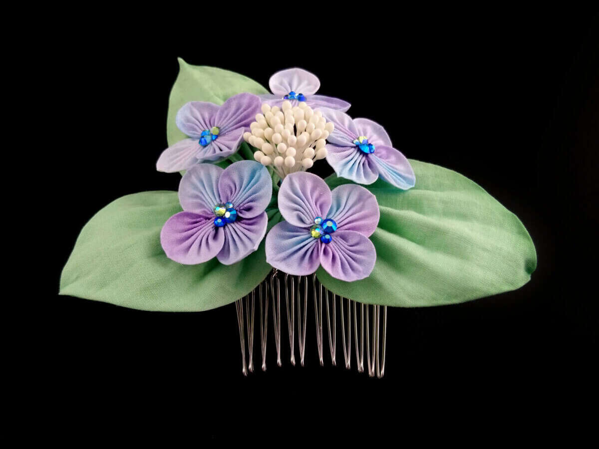 Tsumami-Zaiku Galaxy Palette Hydrangea Headpiece