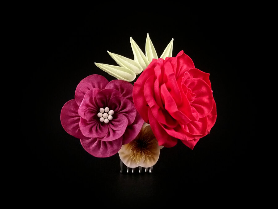 Festive Crimson Rose Headpiece